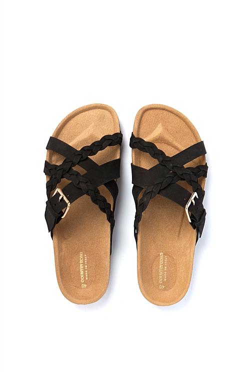 Black Amanda Braided Slide - Sandals & Thongs | Country Road