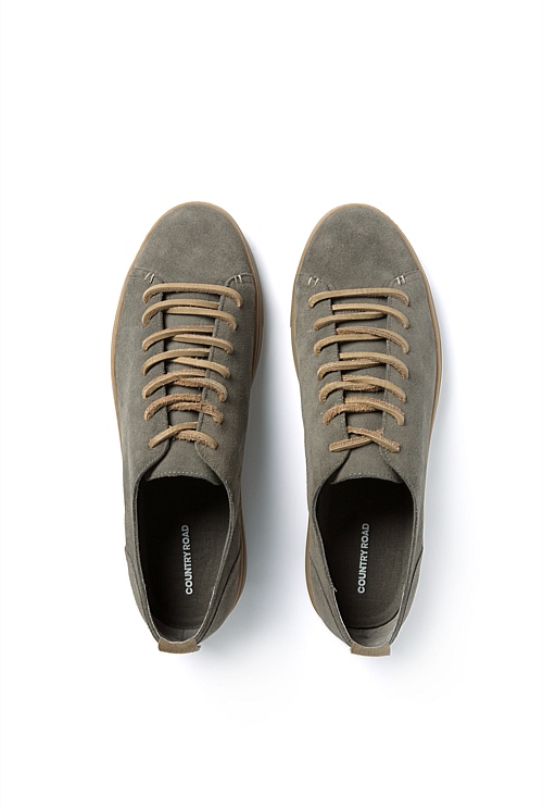 Grey Stanley Leather Sneaker - Sneakers | Country Road
