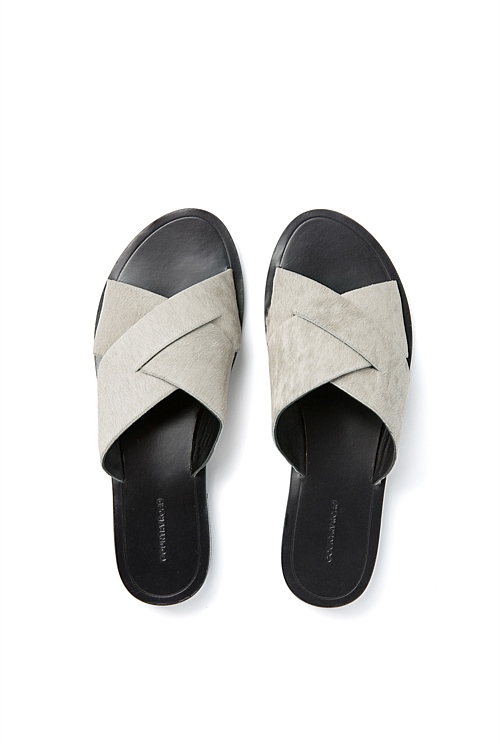 Pale Grey Anne Crossover Slide - Sandals & Thongs | Country Road