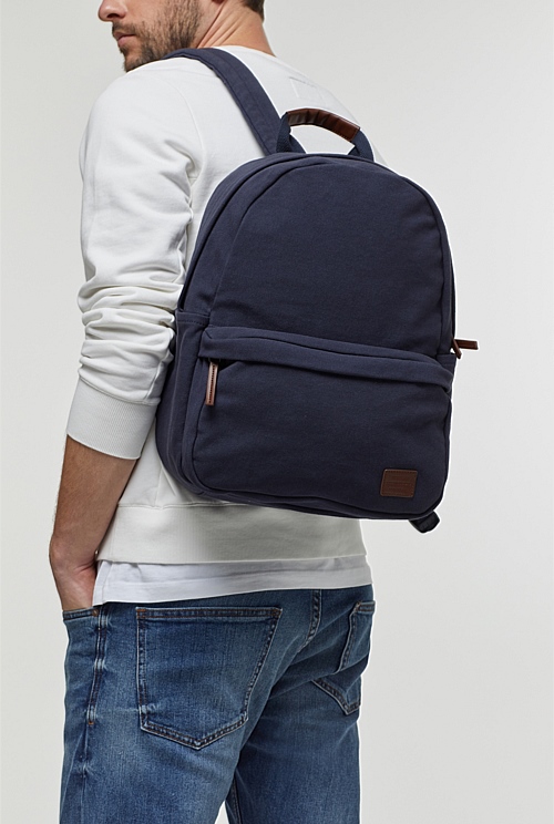 Navy Organic Canvas Rucksack - Bags | Country Road