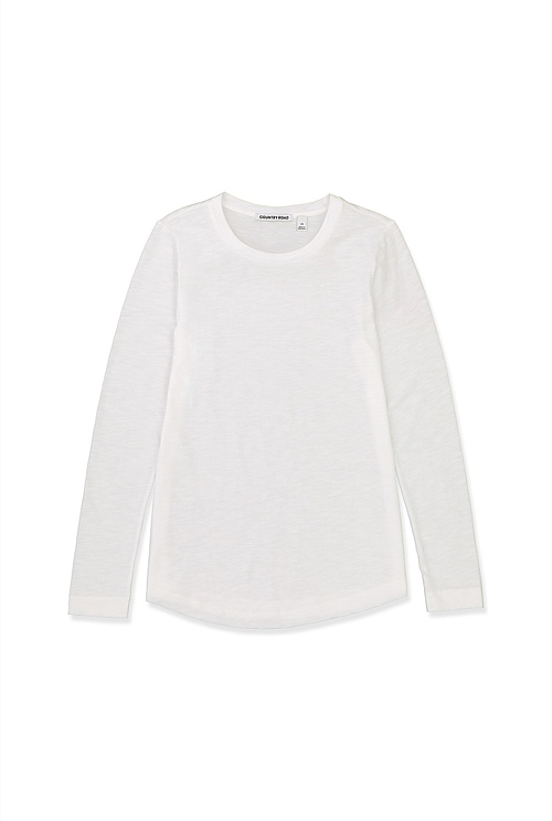 White Cotton Slub T-Shirt - T-Shirts & Tops | Country Road