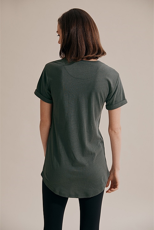 Gunmetal Longline T-Shirt - T-Shirts & Tops | Country Road