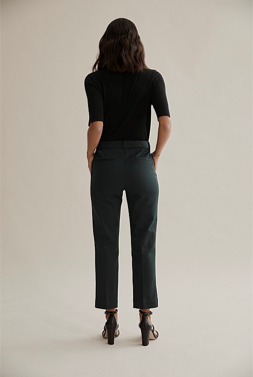 Emerald Double Cloth Slim Pant - Pants | Country Road