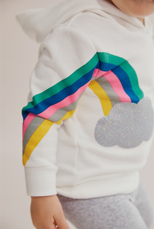 Marshmallow Rainbow Hooded Sweat - Sweats | Country Road