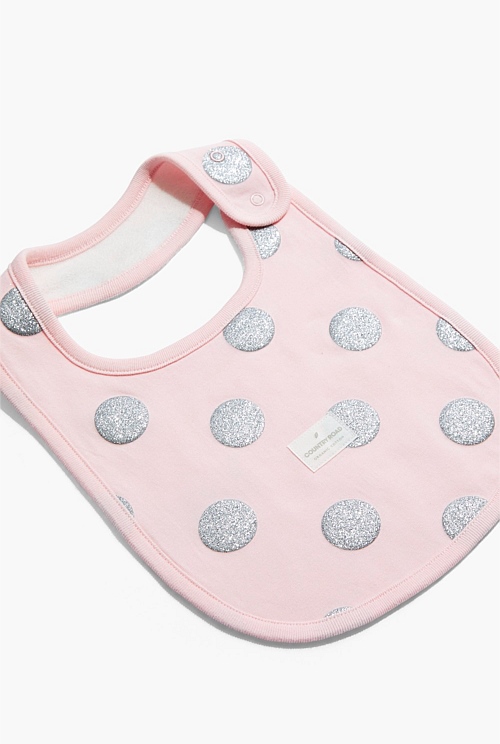Pale Pink Glitter Spot Bib - Accessories | Country Road