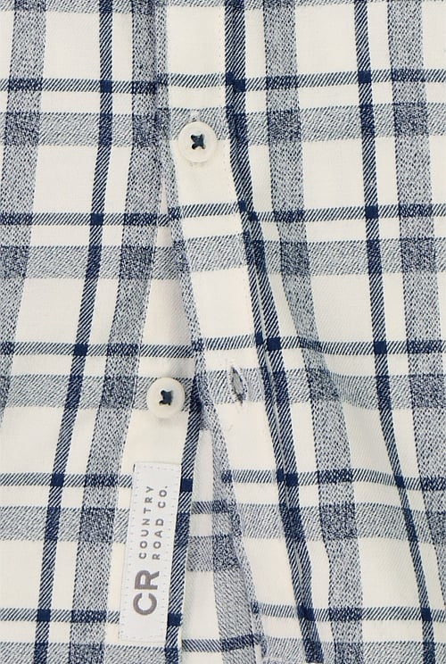 Stone Offset Check Shirt - Shirts | Country Road