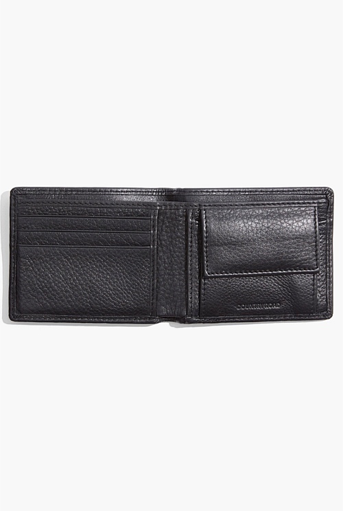 Black Leather Billfold Coin Wallet - Wallets & Leather Goods | Country Road