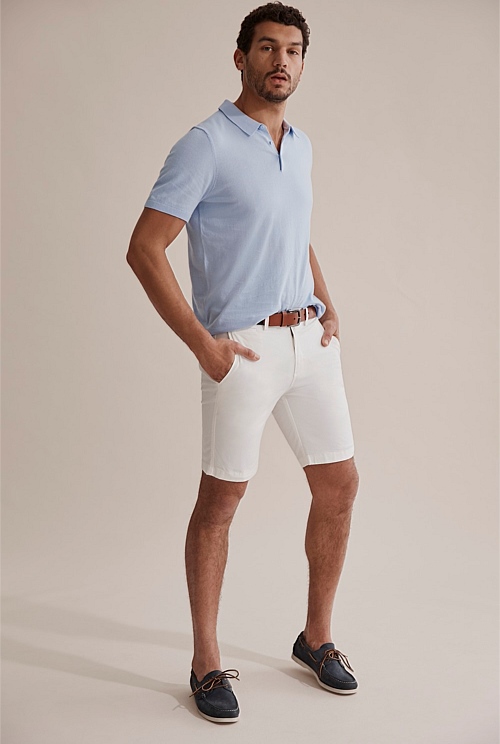 Light Blue Knit Polo - Polos | Country Road