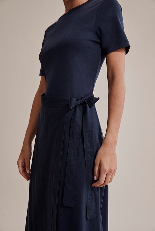 Navy Wrap T-Shirt Dress - Dresses | Country Road