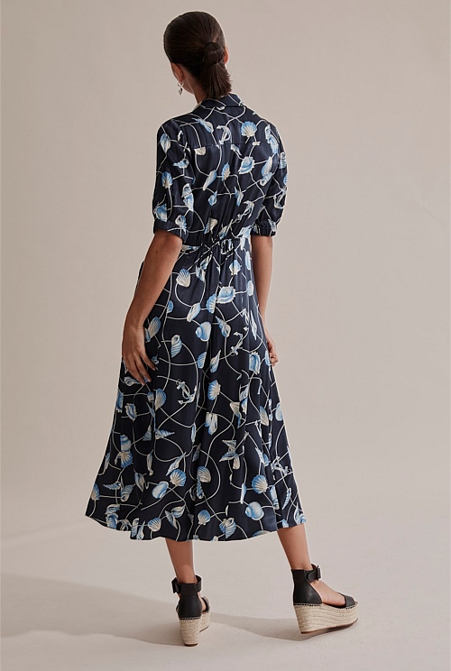 Ink Shell Print Dress - Dresses | Country Road