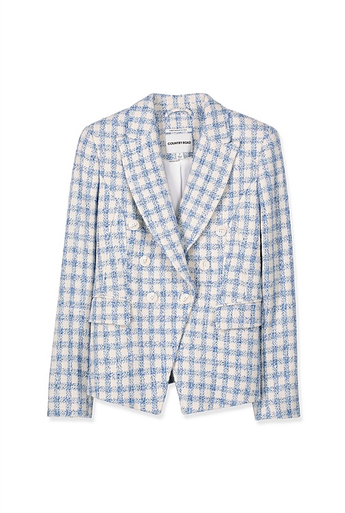 Sky Blue Check Blazer - Jackets & Coats | Country Road