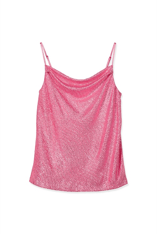 Candy Pink Metallic Cami - T-Shirts & Tops | Country Road