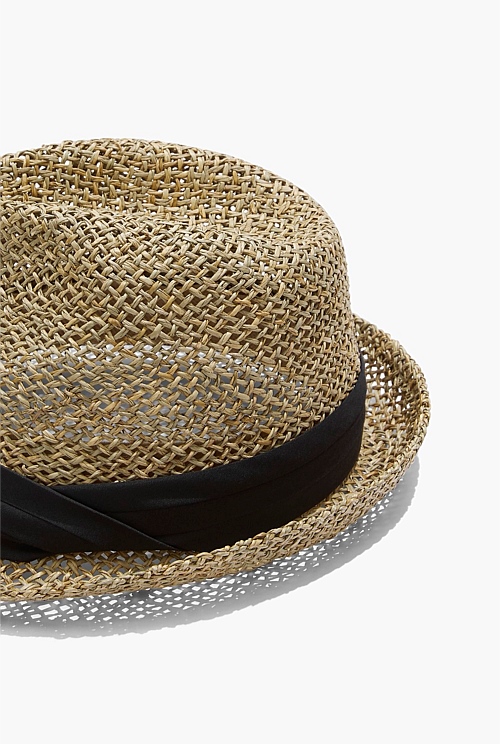 Natural Open Weave Trilby - Hats & Scarves | Country Road