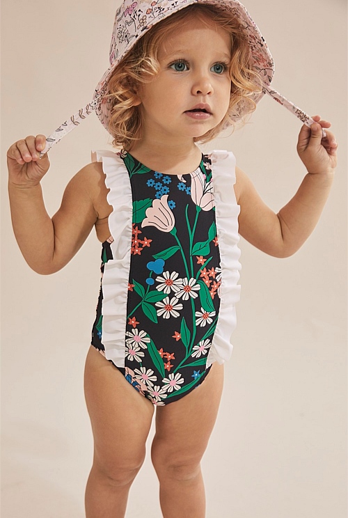 Charcoal Floral Bather - Baby Girls 0-2 | Country Road