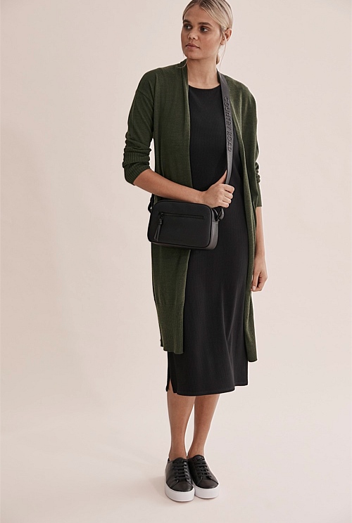 Hunter Green Verified Australian Merino Wool Cardigan - Natural Fibres ...