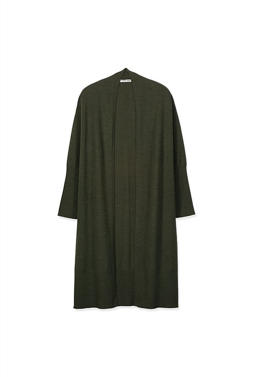 Hunter Green Verified Australian Merino Wool Cardigan - Natural Fibres ...