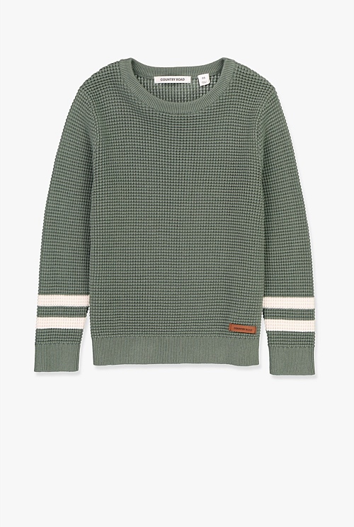 Sage Waffle Knit - Knitwear | Country Road