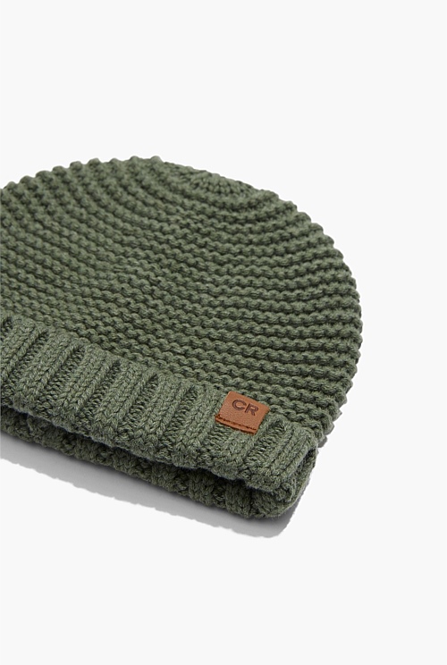 Sage Textured Knit Beanie - Accessories | Country Road