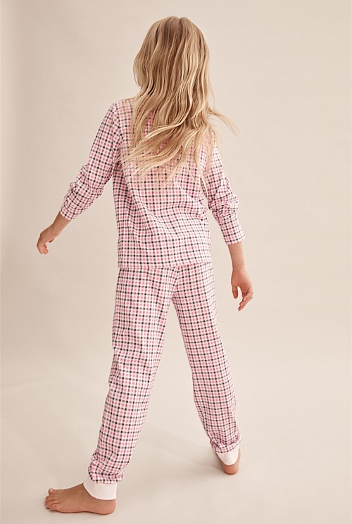 Pale Pink Check Pyjama Set - Sleepwear | Country Road