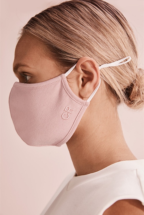 Dust Pink CR Embroidered Cotton Mask - Hats, Scarves & Gloves | Country ...