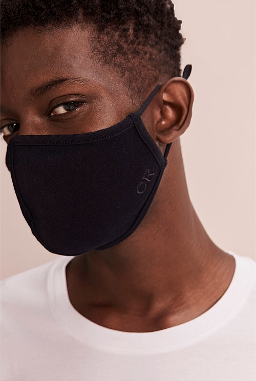 Black CR Embroidered Cotton Mask - Hats, Scarves & Gloves | Country Road