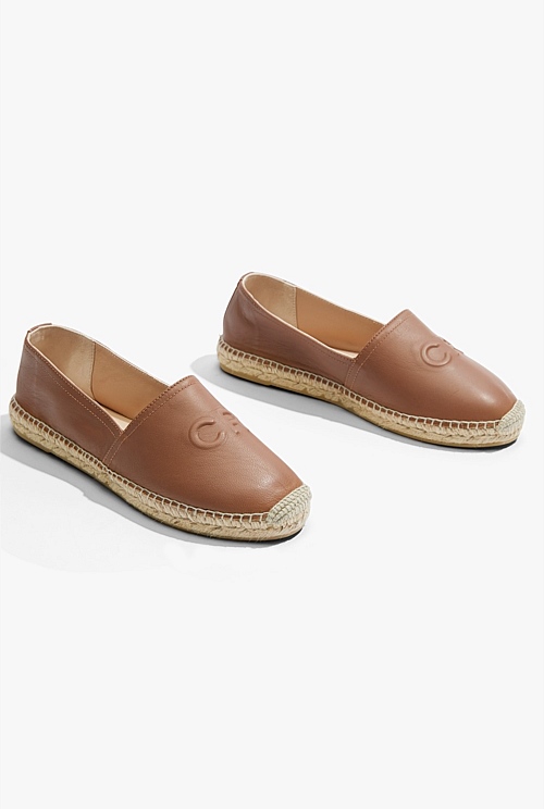 Tan CR Logo Espadrille - Flats | Country Road