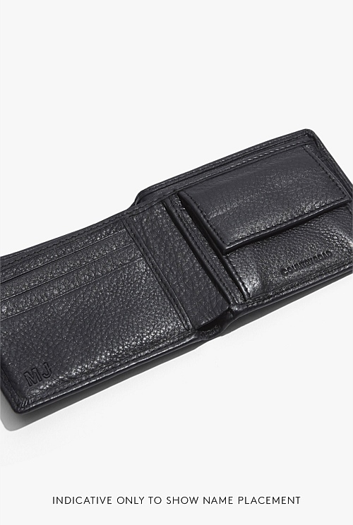 Black Leather Billfold Coin Wallet - Wallets & Leather Goods | Country Road